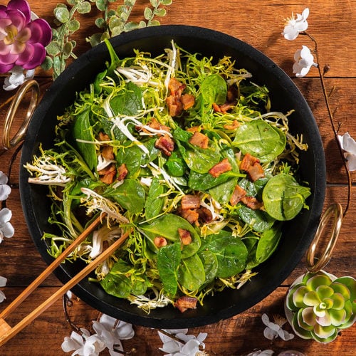 Shaved Asparagus and Frisee Salad with a Warm Bacon Honey Vinaigrette ...