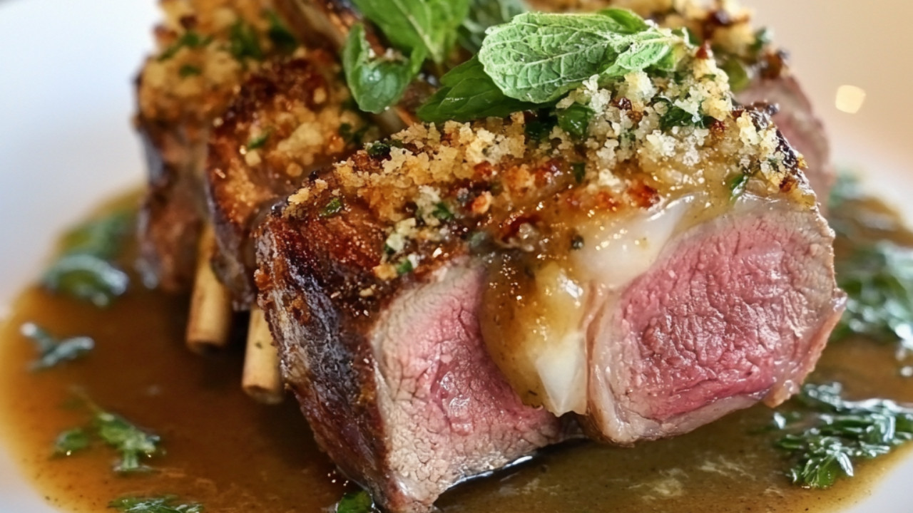 Mint and Garlic Crusted Lamb Rack with Pan Sauce - Just Cook by ButcherBox