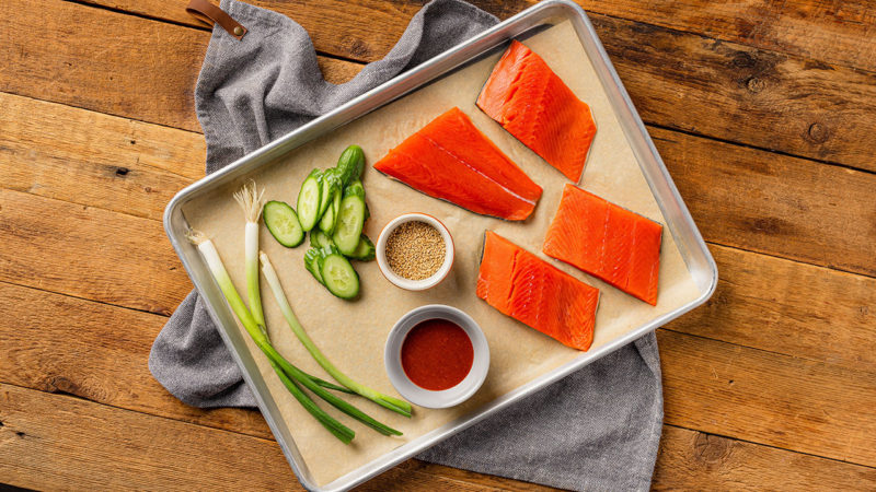 Gochujang-Glazed Salmon with Quick Pickled Cucumbers - Just Cook by ...