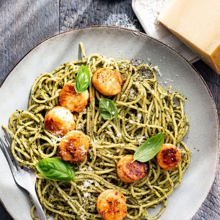 Seared Scallop Pasta with Kale Pesto - Just Cook by ButcherBox