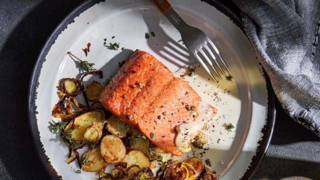 Roasted Salmon with Potatoes and Brussels Sprouts - Just Cook by ButcherBox
