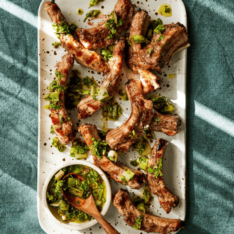 Quick-Grilled Pork Ribs with Charred Scallion Sauce - Just Cook by ...