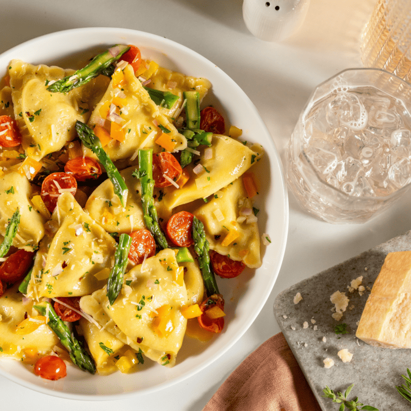 Chicken & Mozzarella Ravioli with Garlic Parmesan Butter Sauce - Just ...