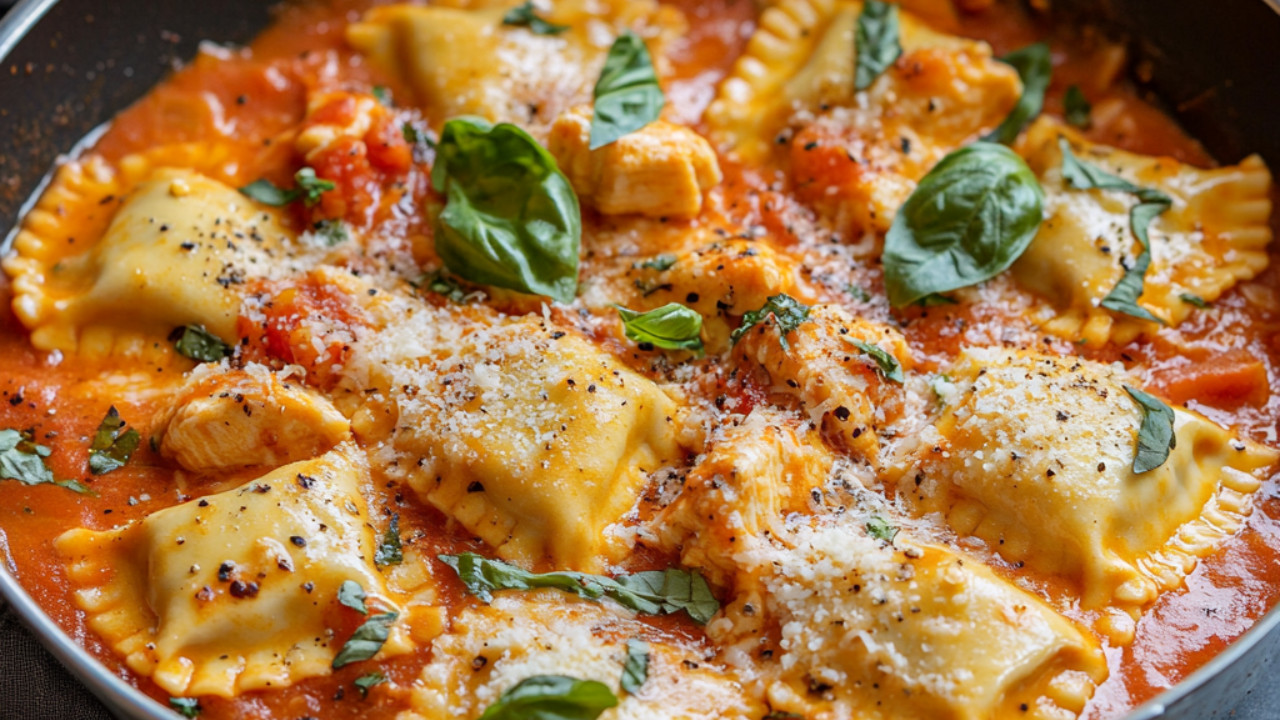 Chicken & Mozzarella Ravioli with Creamy Tomato Sauce - Just Cook by ...