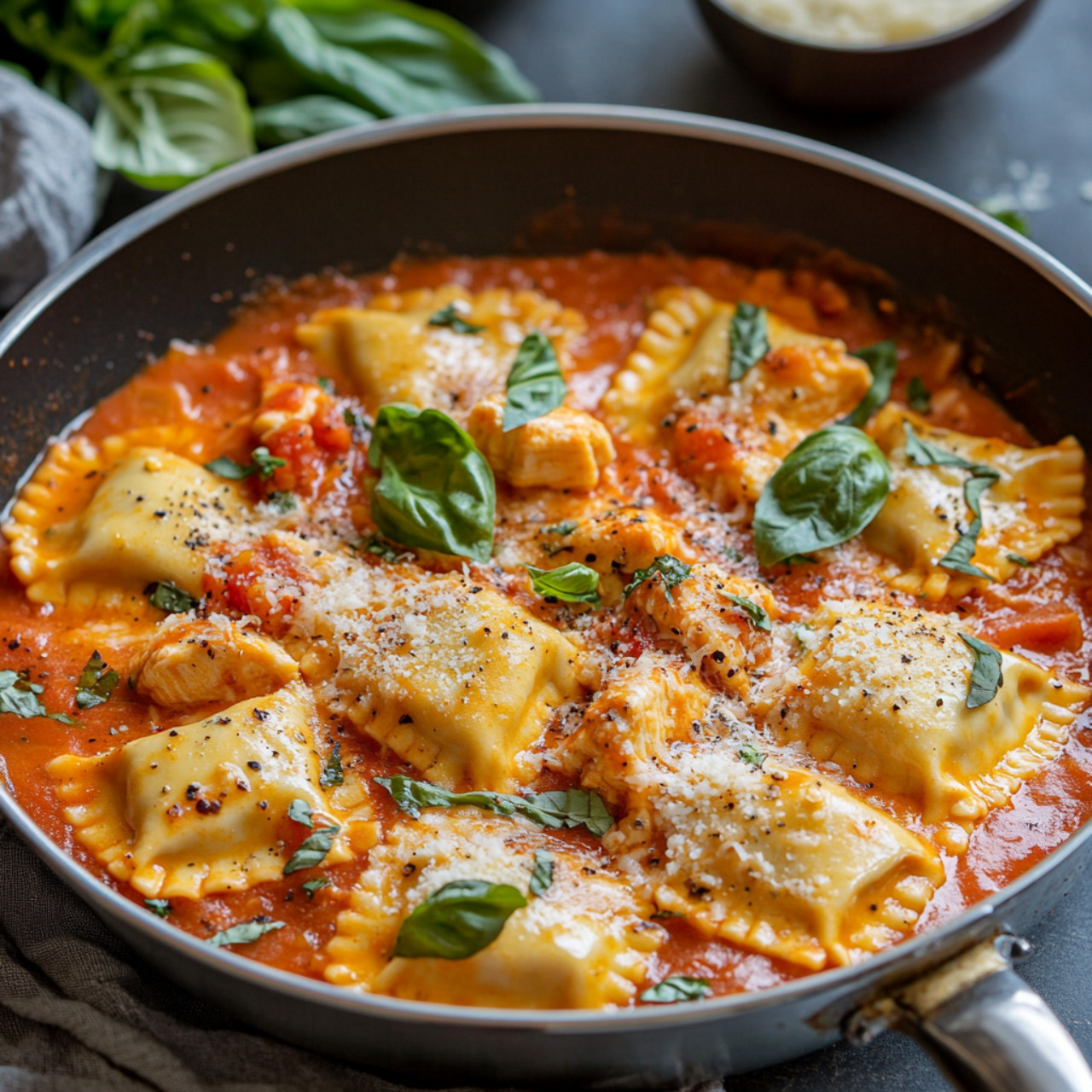 Chicken & Mozzarella Ravioli with Creamy Tomato Sauce - Just Cook by ...
