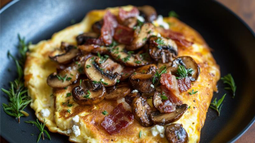 French Rolled Omelet with Wild Mushrooms and Bacon - Just Cook by ...
