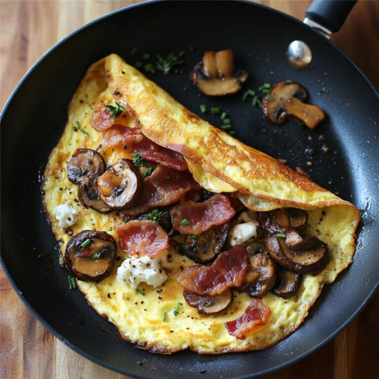 French Rolled Omelet with Wild Mushrooms and Bacon - Just Cook by ...